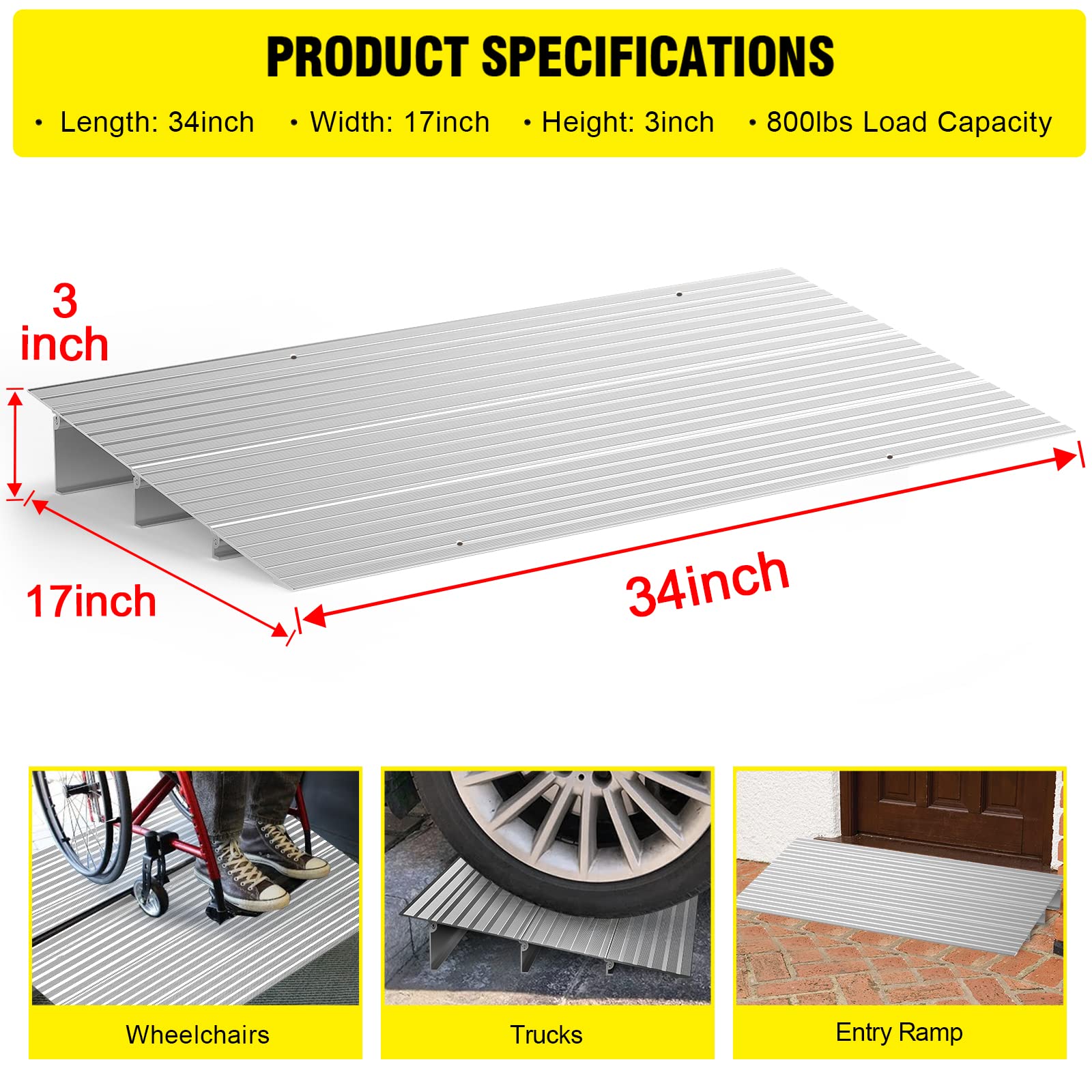 Mua Door Threshold Ramp 3" Rise Door Ramp Aluminum Entry Ramp or ...