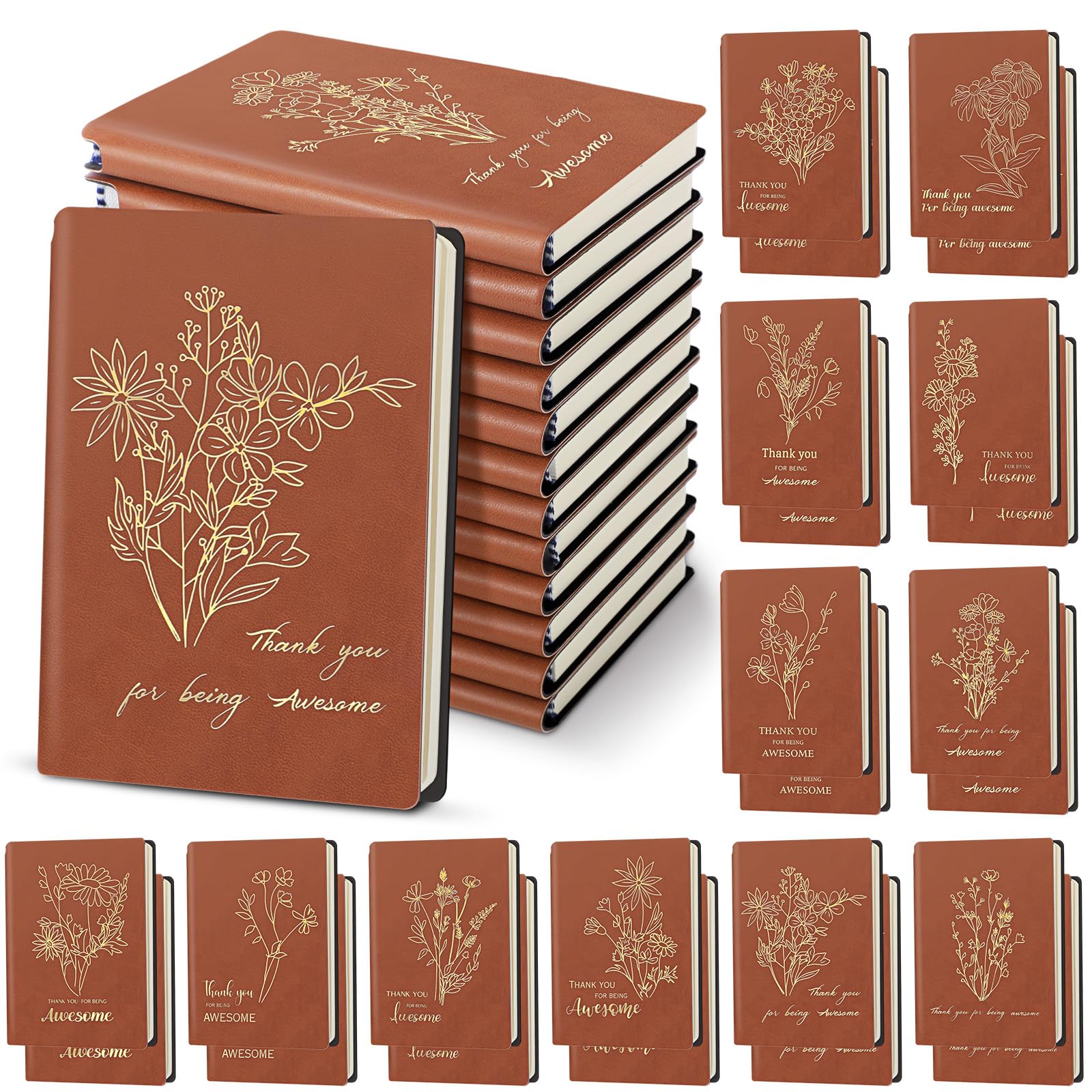 Feifeiya 24 Pcs Employee Appreciation Notebook Gift Bulk A6 Leather ...