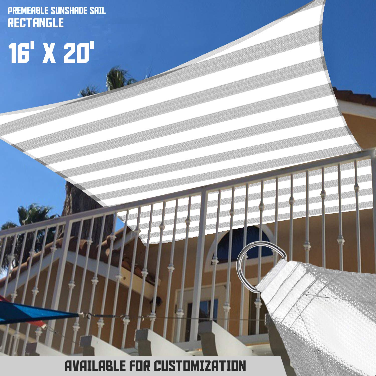 Buy TANG Sunshdes Depot 16' x 20' Knitted Curved Sun Shade sail 180 GSM ...