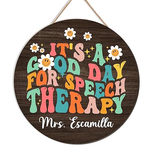 Speech Therapy Welcome Sign for Classroom Door Decorations Wooden ...
