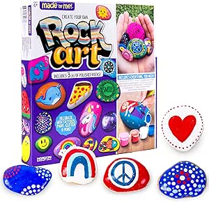 Amazon.com: Made By Me Rock Art Kit, Rock Painting Arts and Crafts Kit ...
