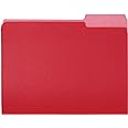 Amazon Basics File Folders, Letter Size, 1/3 Cut Tab, Red, 36-Pack ...