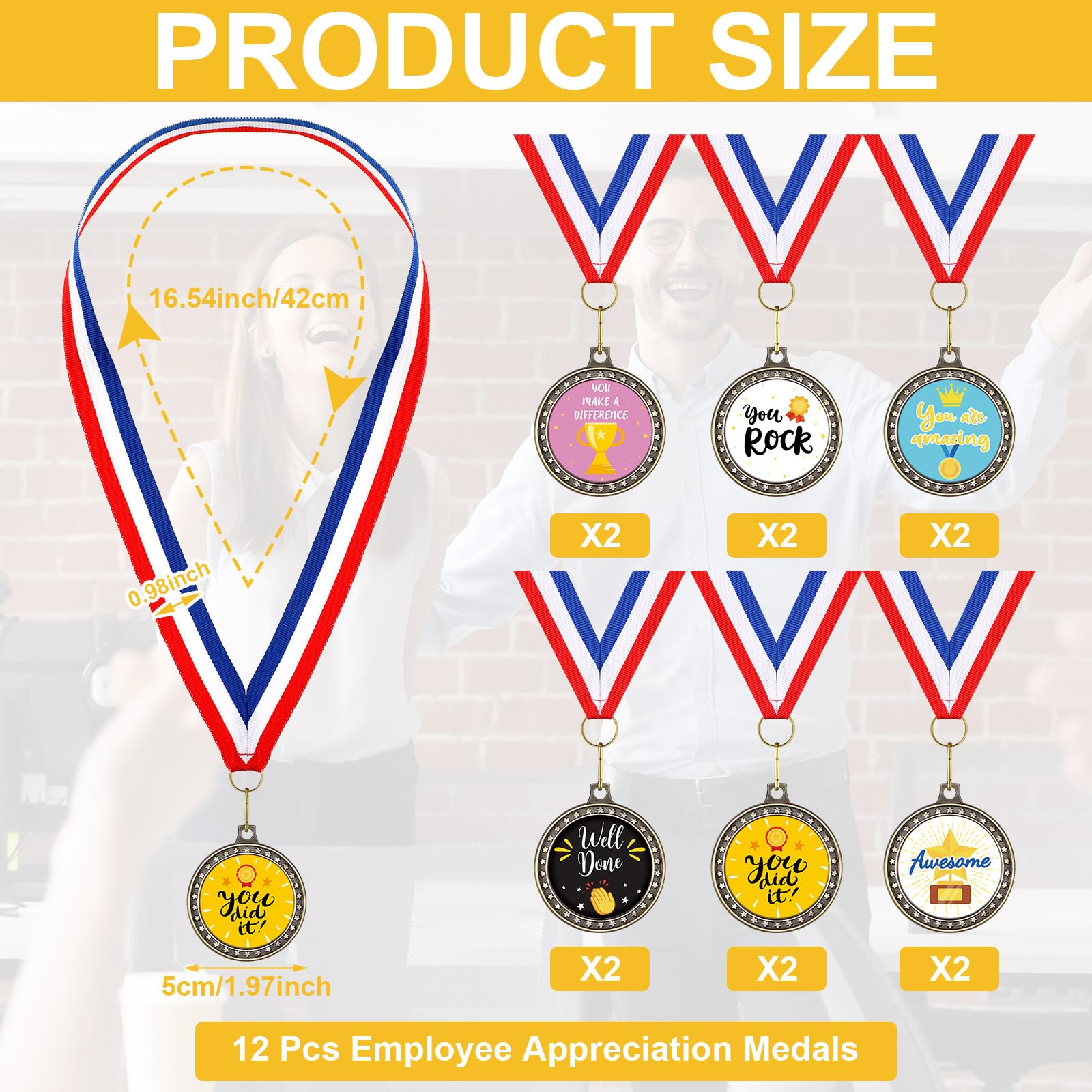 Mua Sasylvia 12 Pcs Appreciation Award Medals Thank You Medals with Red ...