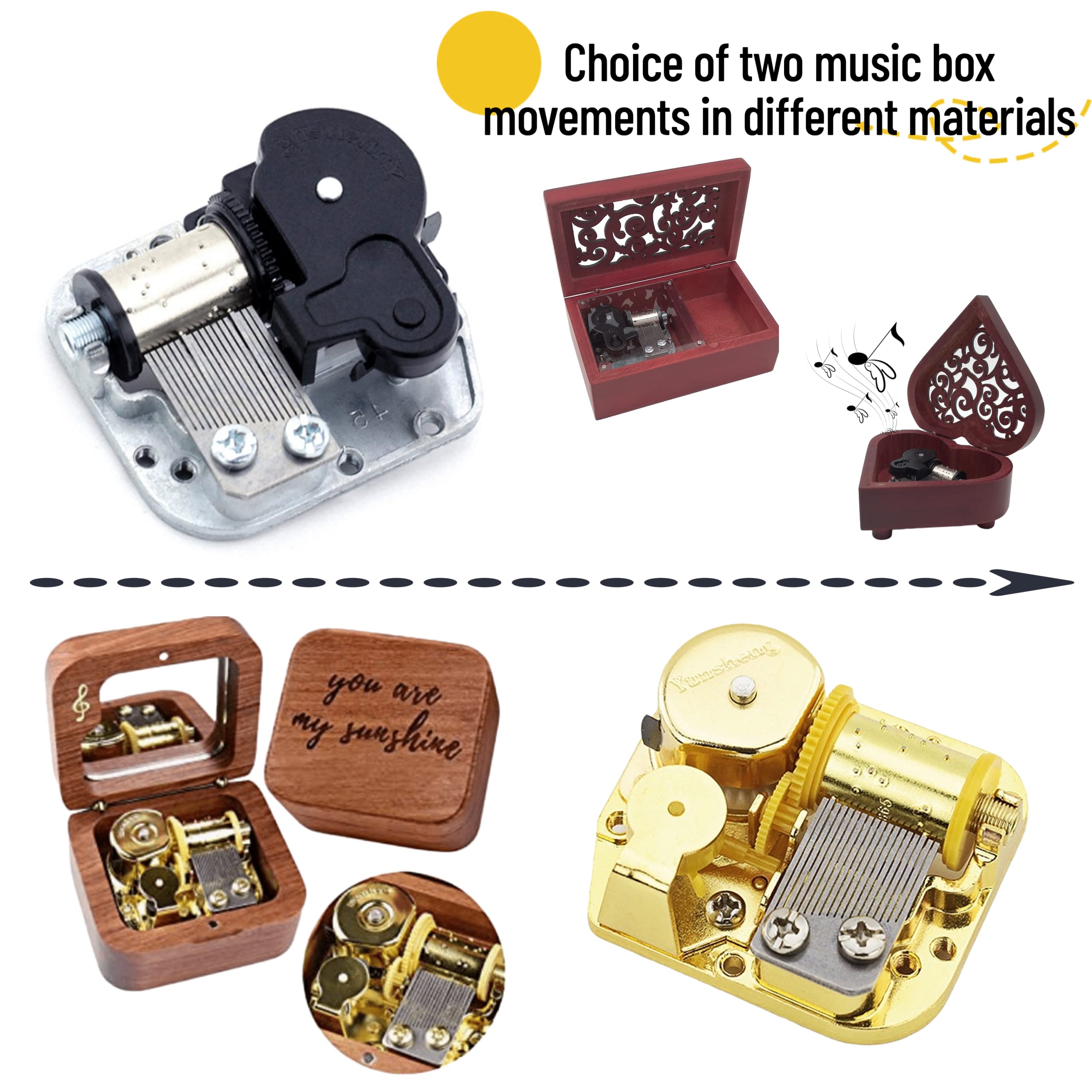 Mua Gueiddi Music Box Mechanism, Edelweiss 18 Note Musical Movement ...
