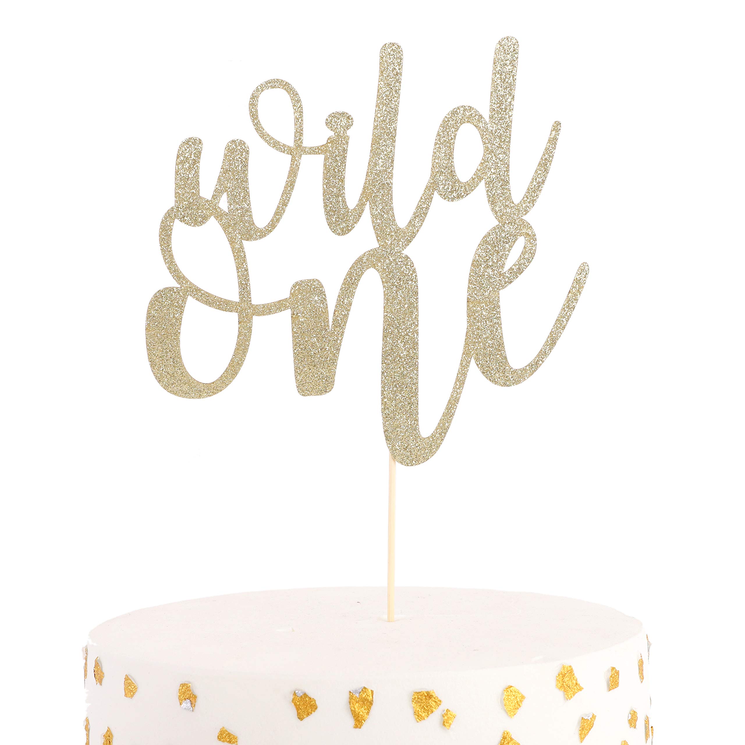 Mua Wild One Cake Topper - Golden Glitter Cake Topper for Birthday ...