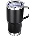 Amazon.com | Abbrevi 20 oz Stainless Steel Tumbler with Handle Metal Insulated Coffee Travel Mug ...