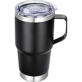 Amazon.com | Abbrevi 20 oz Stainless Steel Tumbler with Handle Metal Insulated Coffee Travel Mug ...