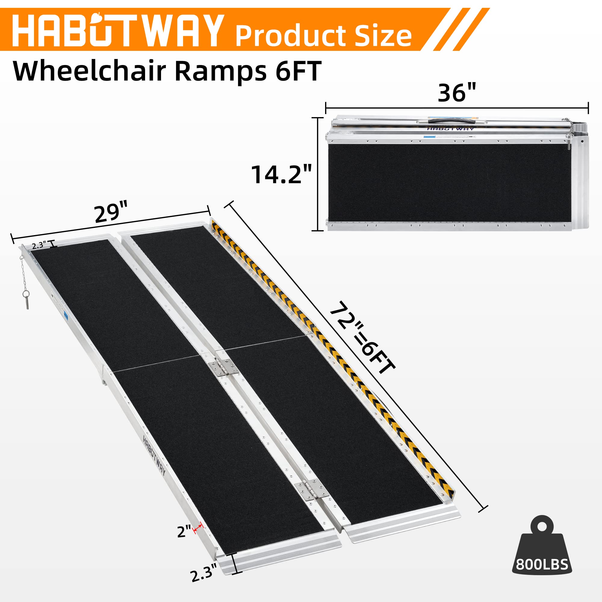 Mua HABUTWAY 6ft Wheelchair Ramp, Portable Wheelchair Ramps for Home ...