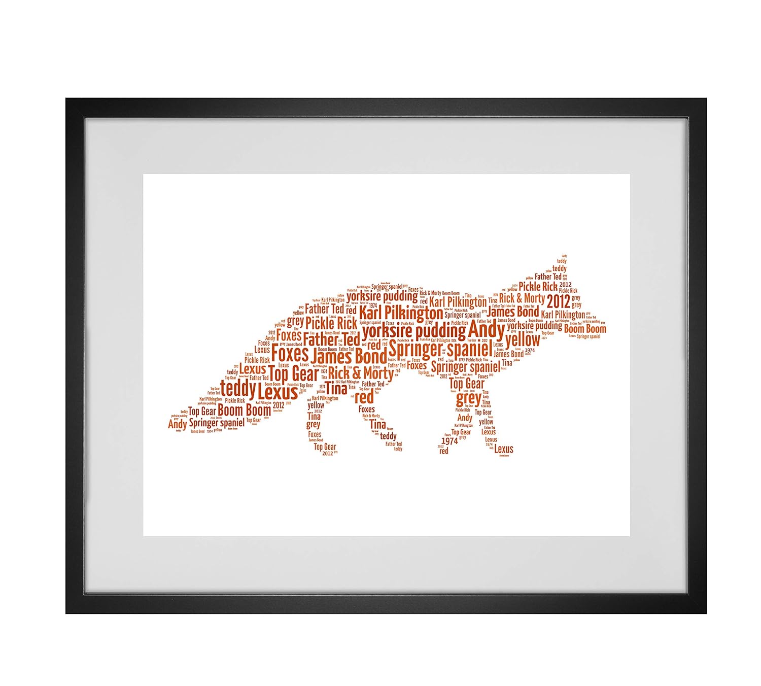 WordWorks Personalised Fox Animal Design Word Art Print Unique Keepsake ...