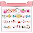 Amazon.com: Rindion 24 Pcs Little Girls Jewelry, Kids Jewelry Rings for ...
