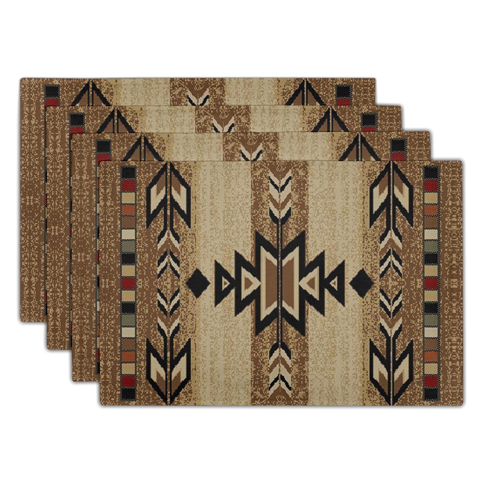 Giwawa Southwestern Placemats Rustic Tribal Geometric Decorative Table ...