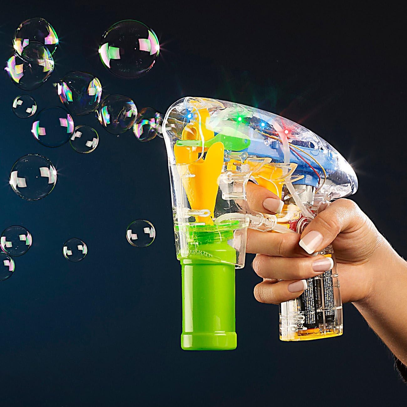 Infactory Soap Bubble Gun with LEDs including 2x Soap Bubble Solution ...