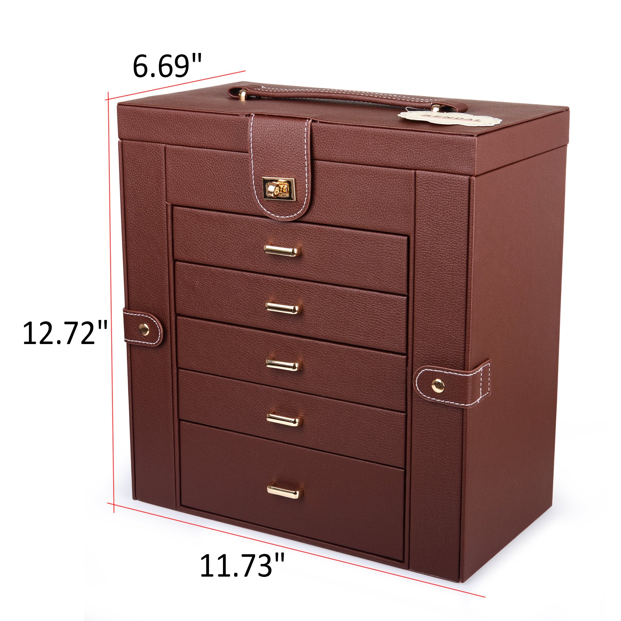 Mua Kendal Extra Large Jewelry Box Jewelry Case PU Leather 6 Tier 5 ...