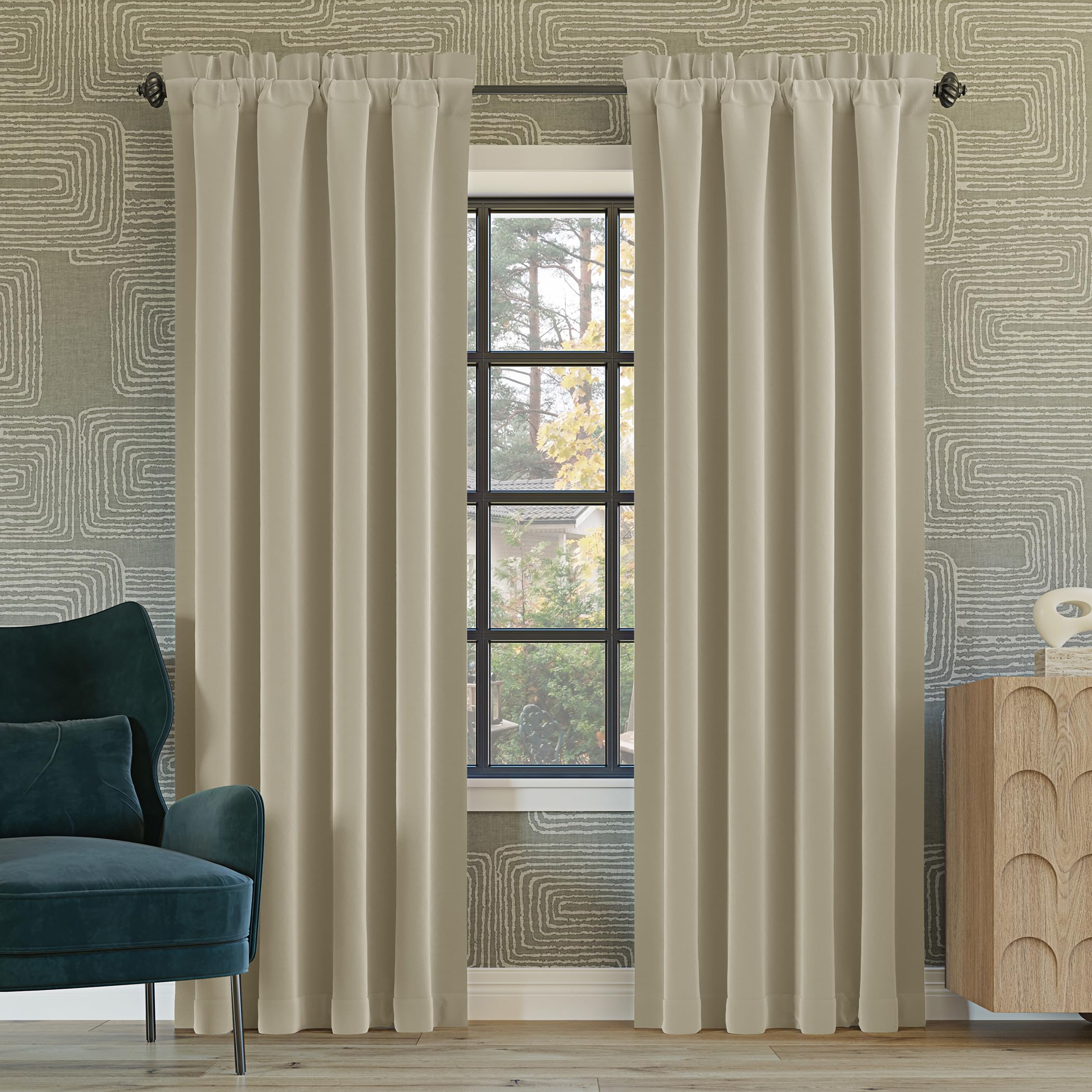 Sun Zero Oslo Theater Grade Extreme 100% Blackout Rod Pocket Curtain ...