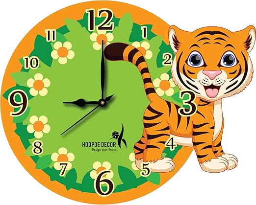 Buy Hoopoe Decor® Cute Little Tiger Kids Wall Clock (HDWCAC050) Online ...