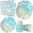 Amazon.com: HIPVVILD Seashell Beach Party Decorations Dinnerware ...