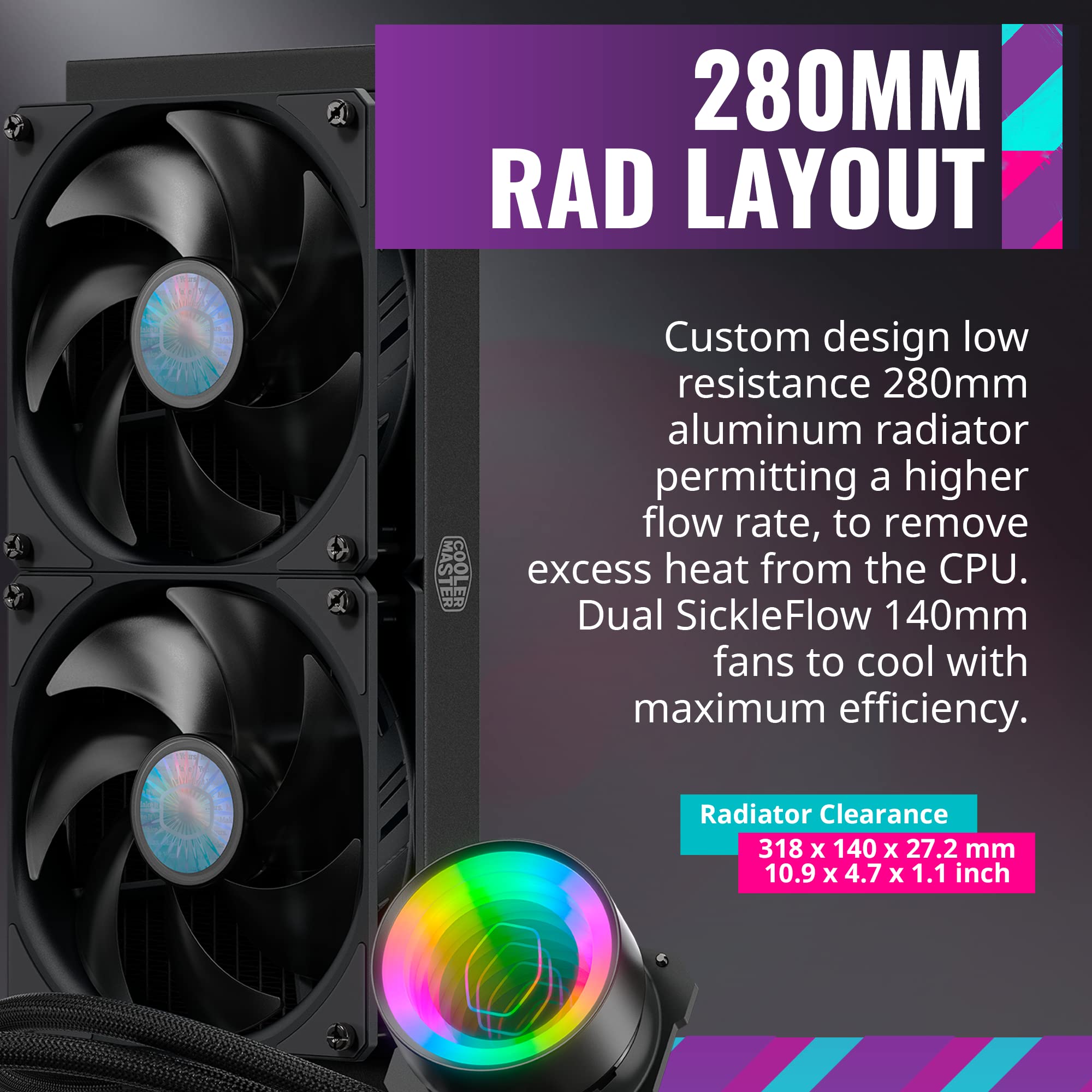 Mua Cooler Master MasterLiquid ML280 Mirror Close-Loop AIO CPU Liquid ...