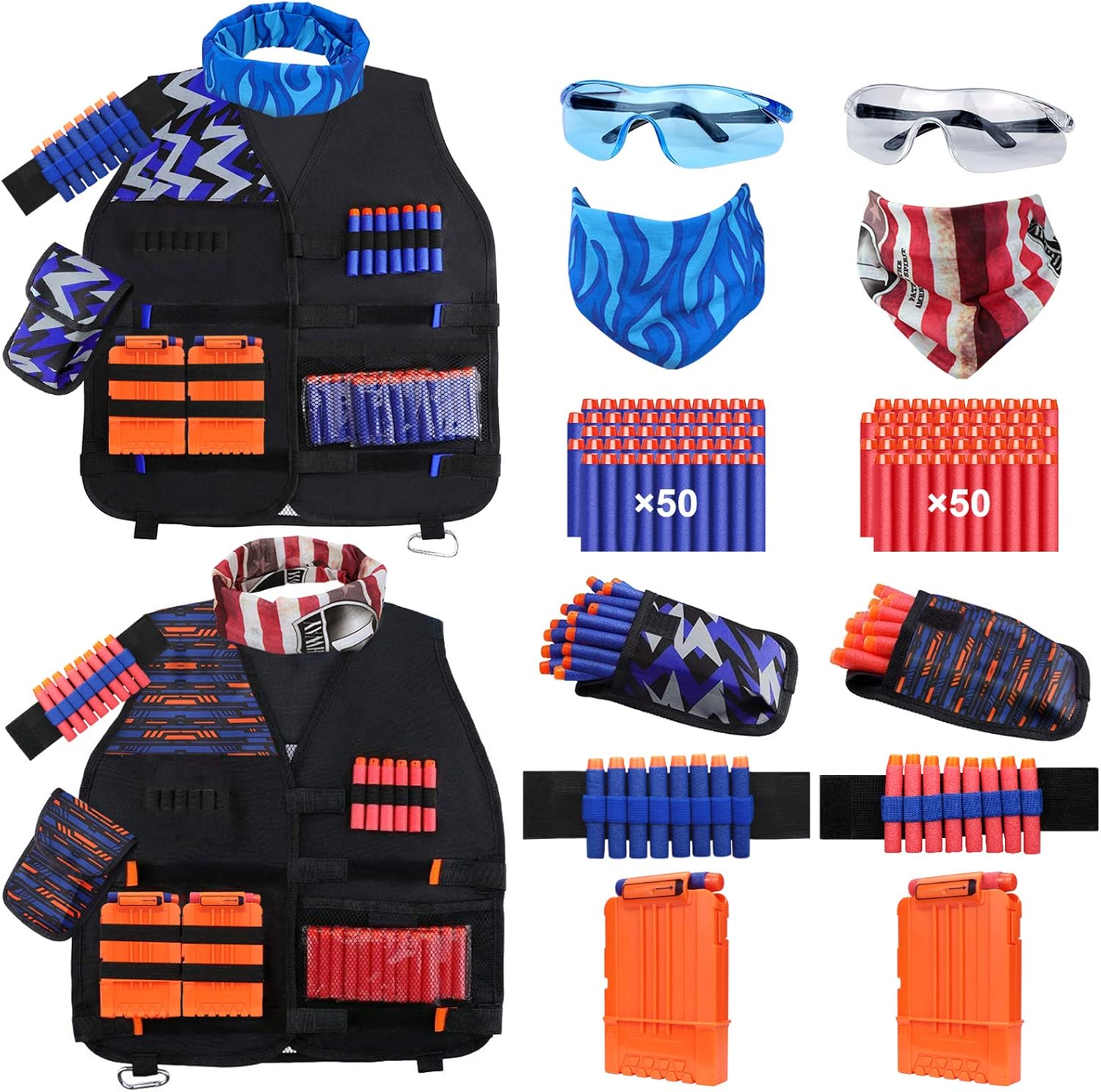 Amazon.com: Soyee 2 Pack Kids Tactical Vest Kit for Nerf Guns N-Strike ...