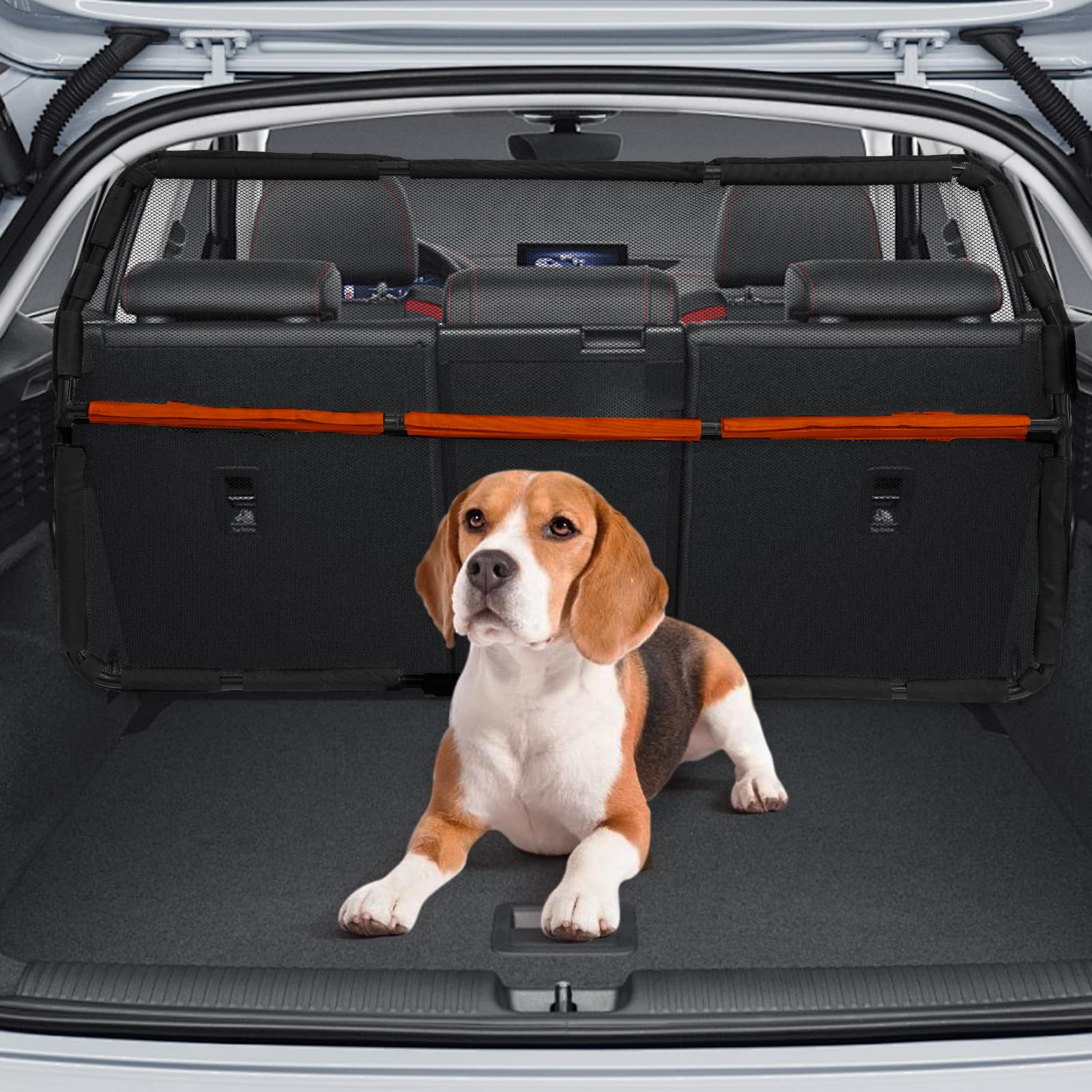 Furggis Dog Car Barrier, 56" Wide See Through Car Back Seat Cargo Area ...