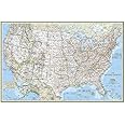 National Geographic United States Wall Map - Classic - Laminated ...