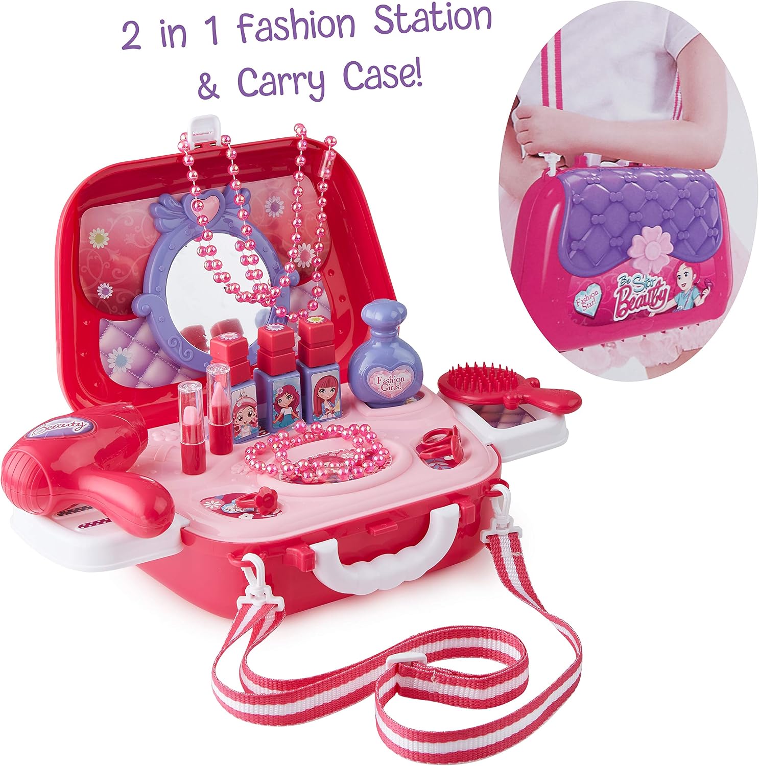 KreativeKraft Pretend Makeup For Toddlers With Jewellery, 15 ...