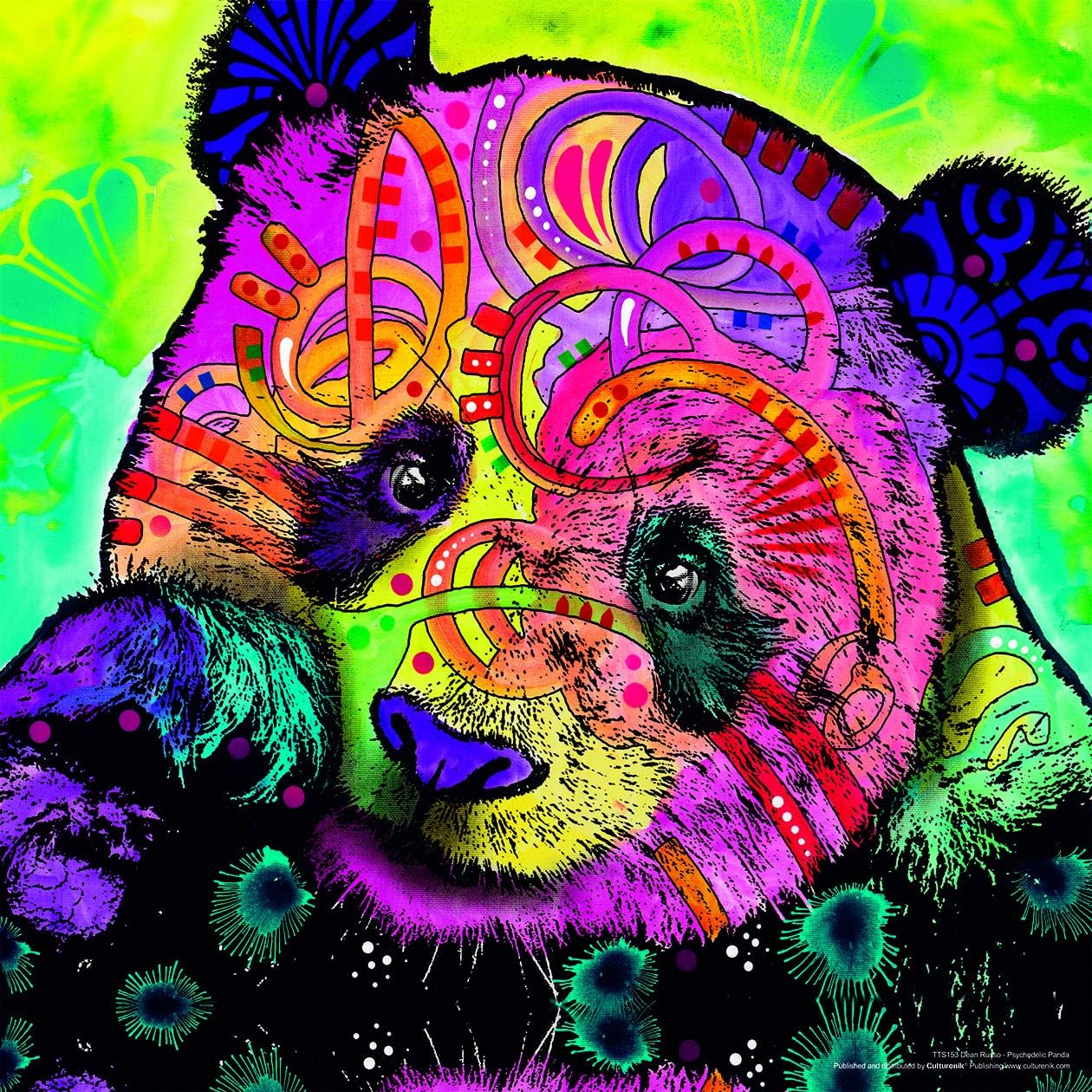 Amazon.com: Psychedelic Panda by Dean Russo-Modern Colorful Animal Art ...