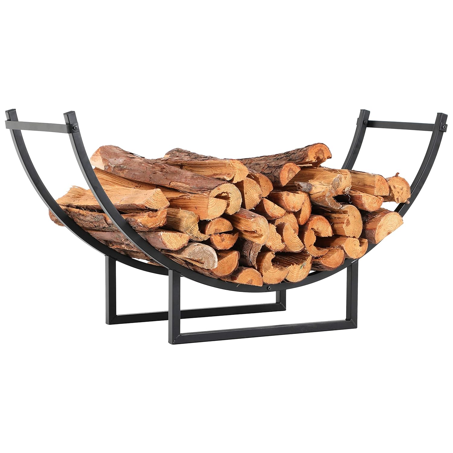 Amazon.com : PHI VILLA Curved Firewood Rack Log Rack Log Storage Holder ...
