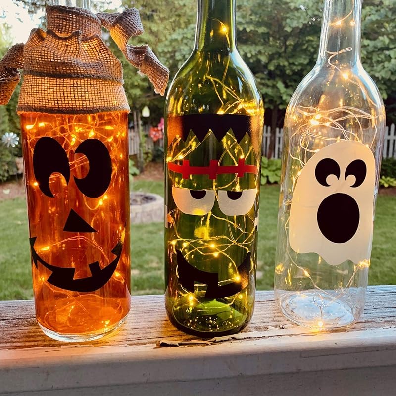 Amazon.com: Halloween Wine Bottle Decorations with or without Twinkle ...
