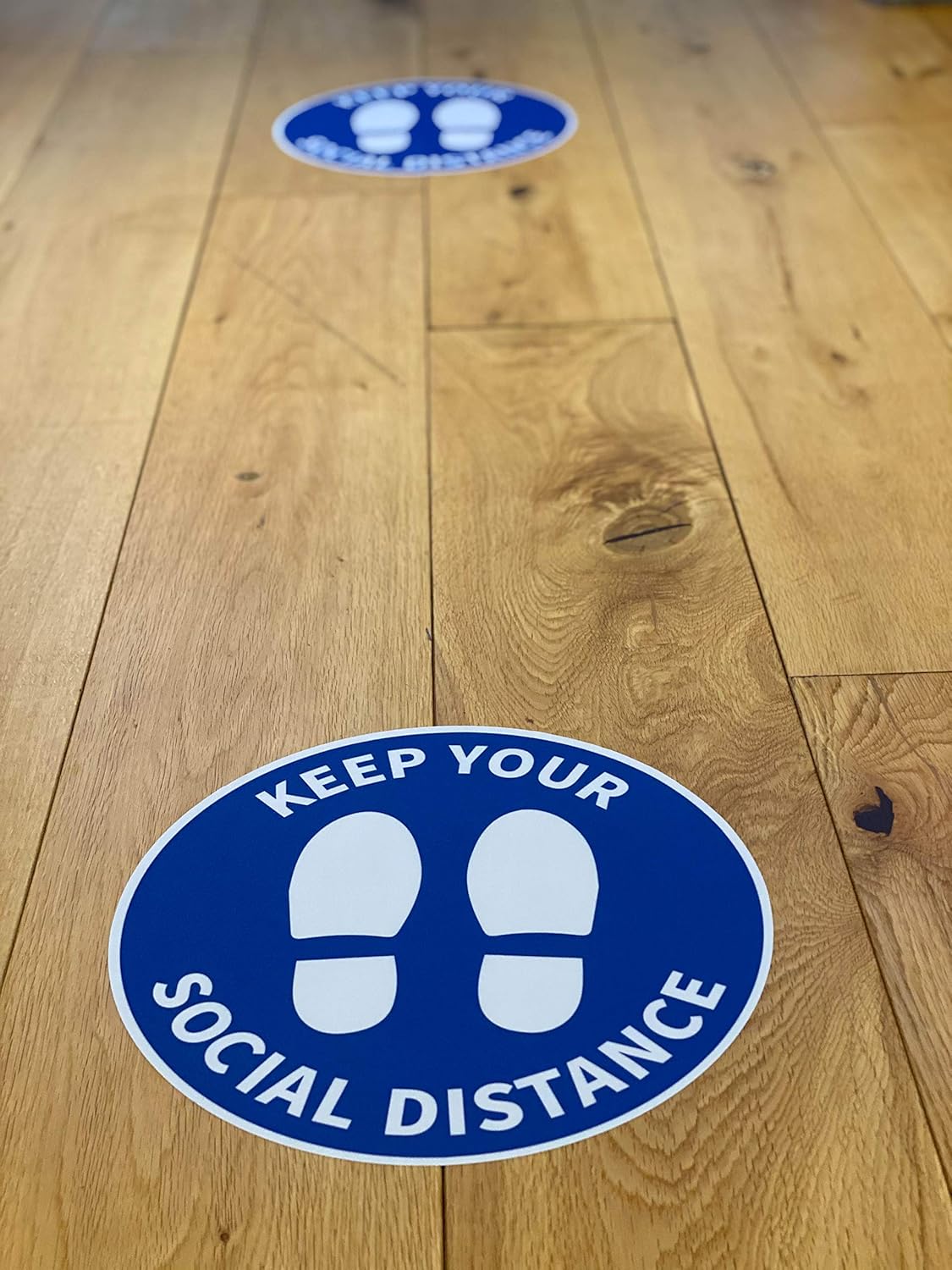 10 Pcs Social Distancing Floor Stickers 300mm (11.8inch) KEEP YOUR ...