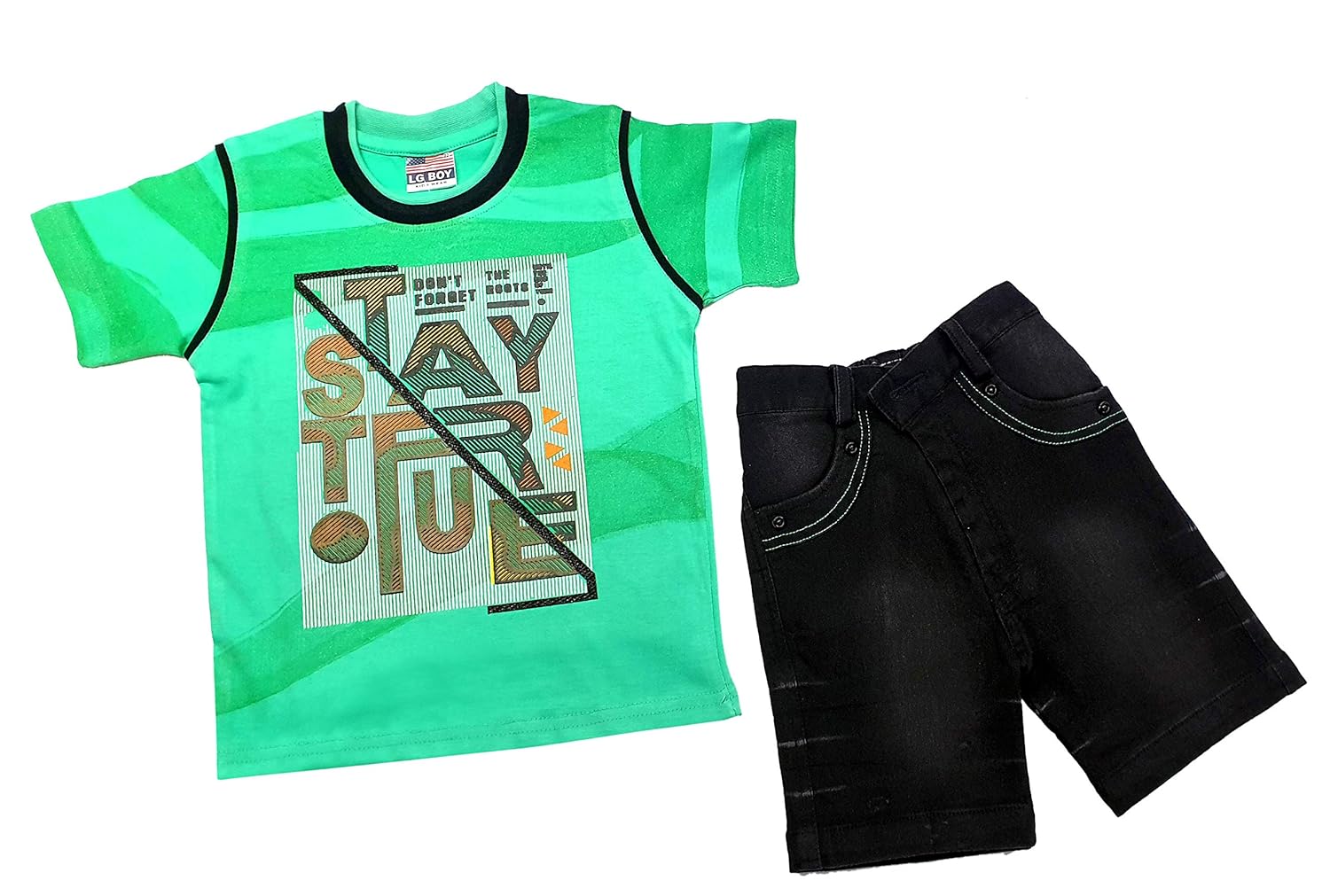 Little Good Boy Cotton T-Shirt with Denim Nikkar Suit : Amazon.in ...