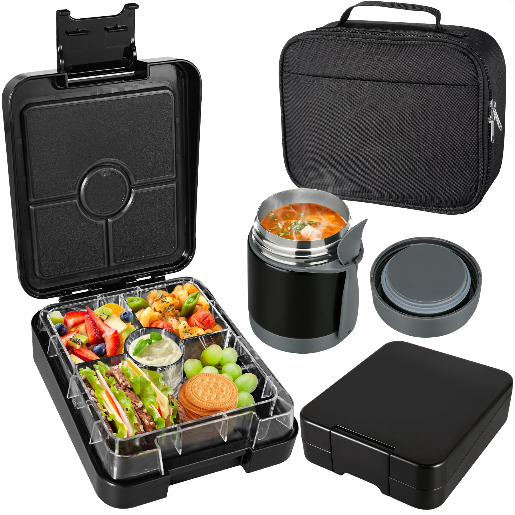 Pawtong Bento Lunch Box Set With 10oz Soup Thermo, Leak-proof Lunch ...