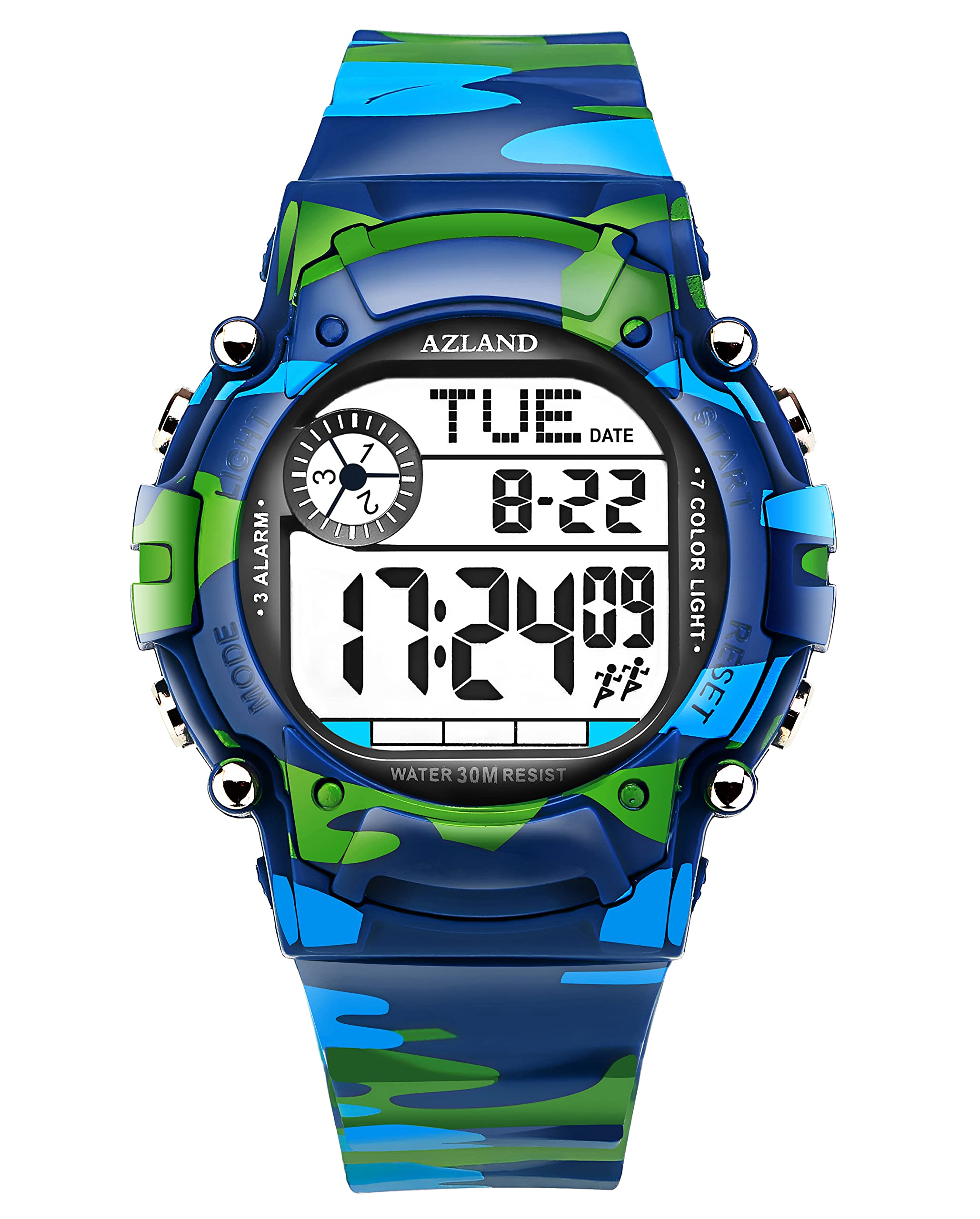 Mua AZLAND 3 Multiple Alarms Reminder Sports Kids Wristwatch Waterproof ...