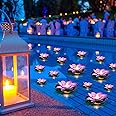 Amazon.com : 24 Pcs Floating Lights Lotus Floating Lanterns Lifelike ...
