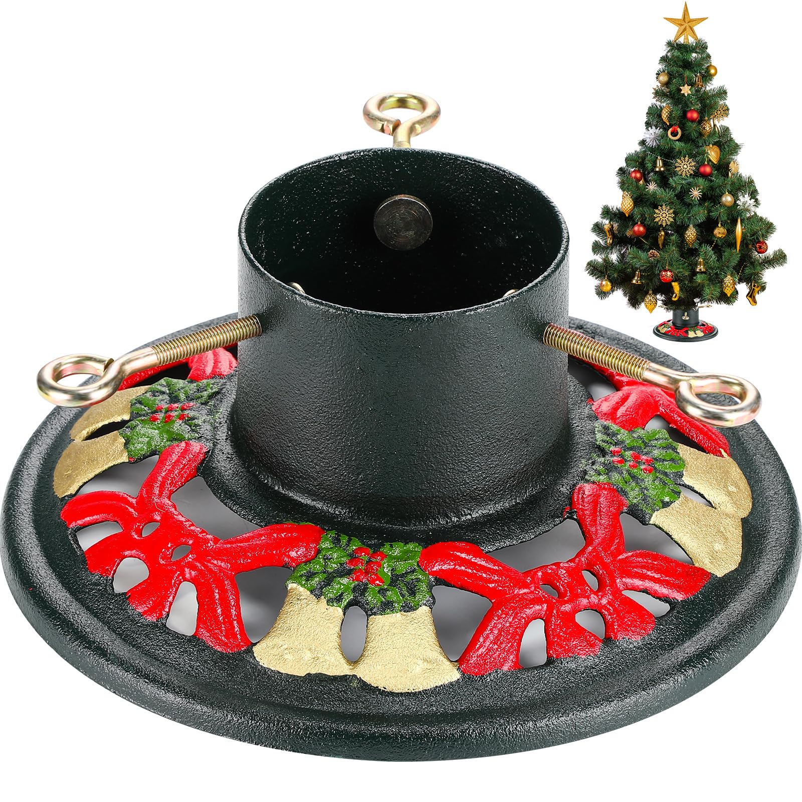 Huwena Christmas Tree Stand for Live Trees, Real Xmas Tree Holder Base ...