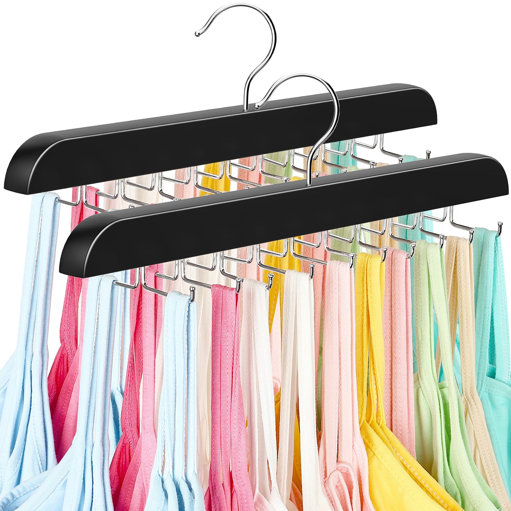 Tank Top Hanger with Premium Wood, 24 Large Capacity, Space Saving,360 ...