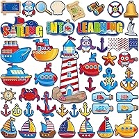 Amazon.com: 120 Pcs Nautical Classroom Decor Sailboats Bulletin Board ...