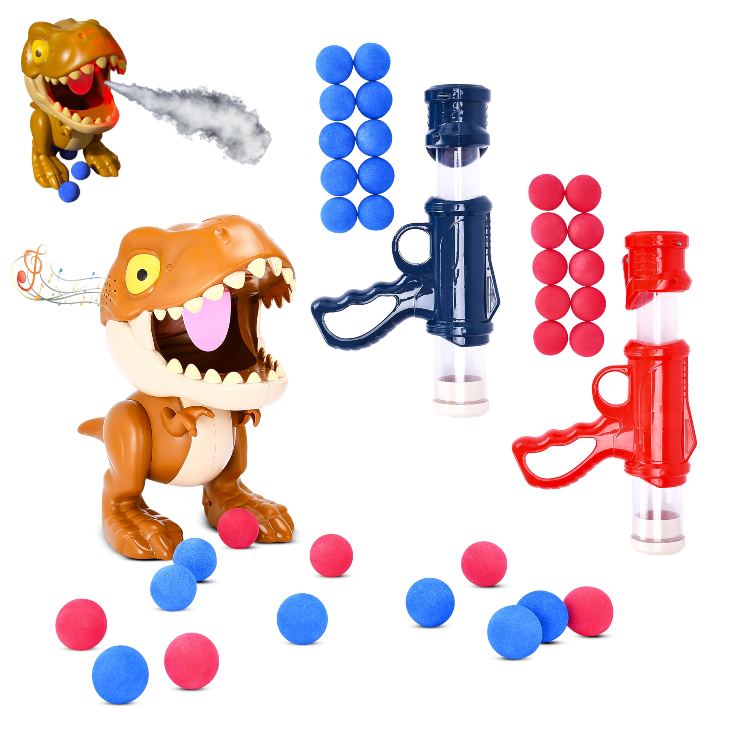 Dazmers Dinosaur Shooting Toy - Set of 2 Soft Bullet Gun with 20 ...