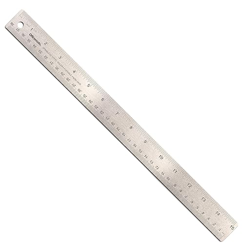 Officemate Classic Stainless Steel Metal Ruler, 15 inches with Metric ...