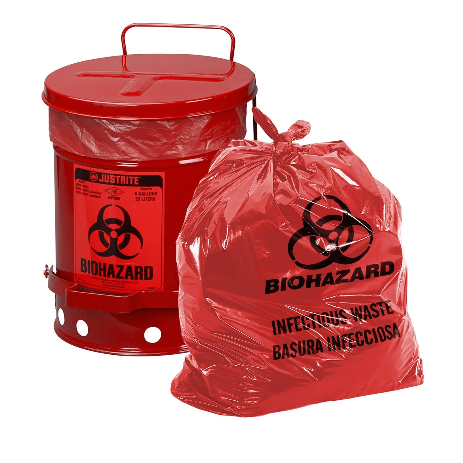 Amazon.com: APQ Pack of 25 Red Biohazard Waste Bag Liners 40 x 48 High ...