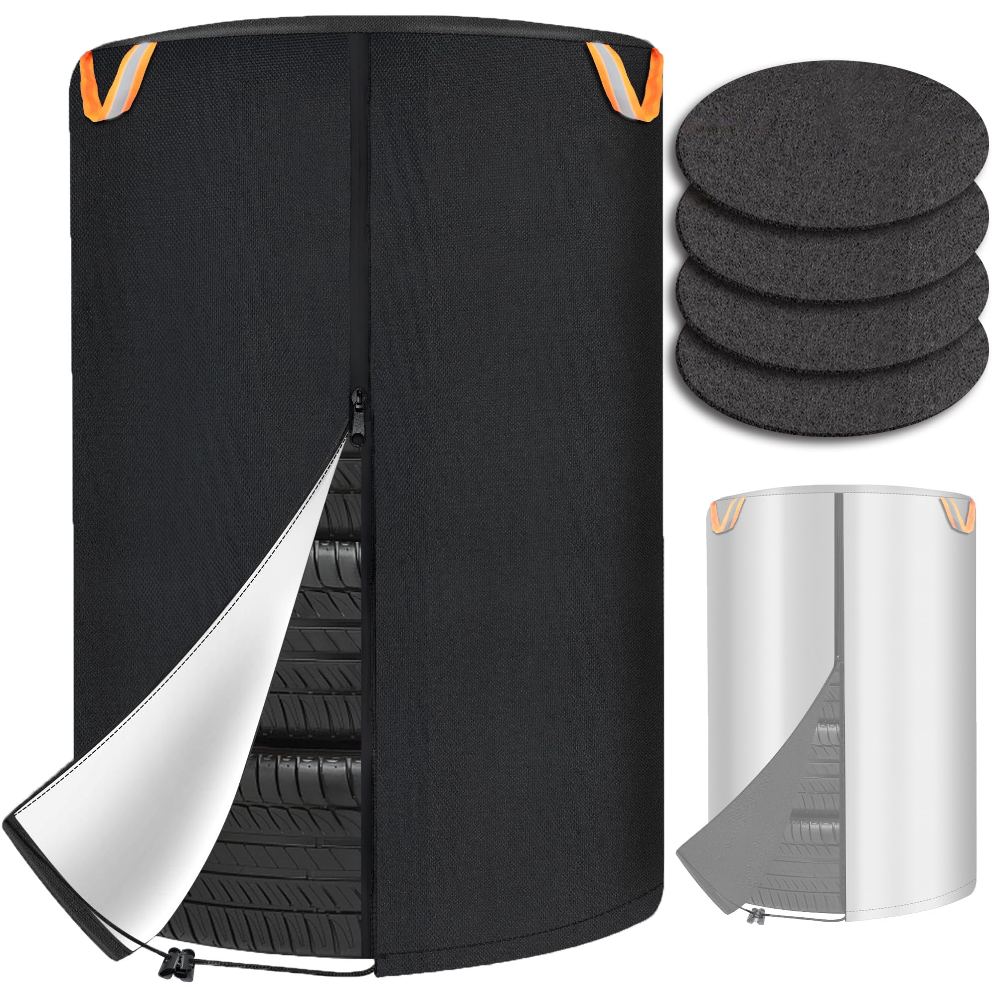 Eakertte Tire Cover for Storage, Dual-Sided Use, 420D Waterproof Tire ...