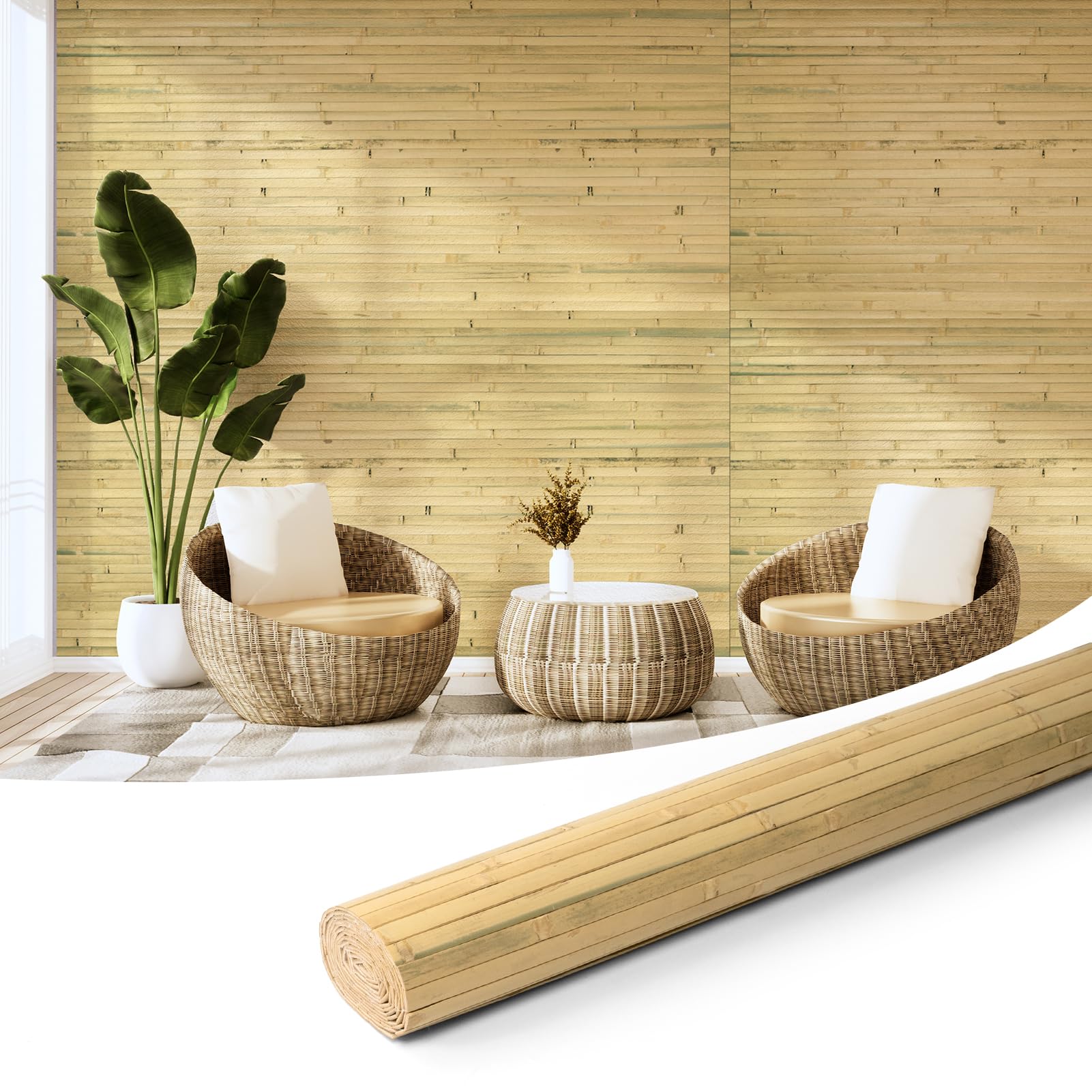 Art3d Natural Bamboo Wall Panel for Interior Wall Decor, Renewable Pole ...