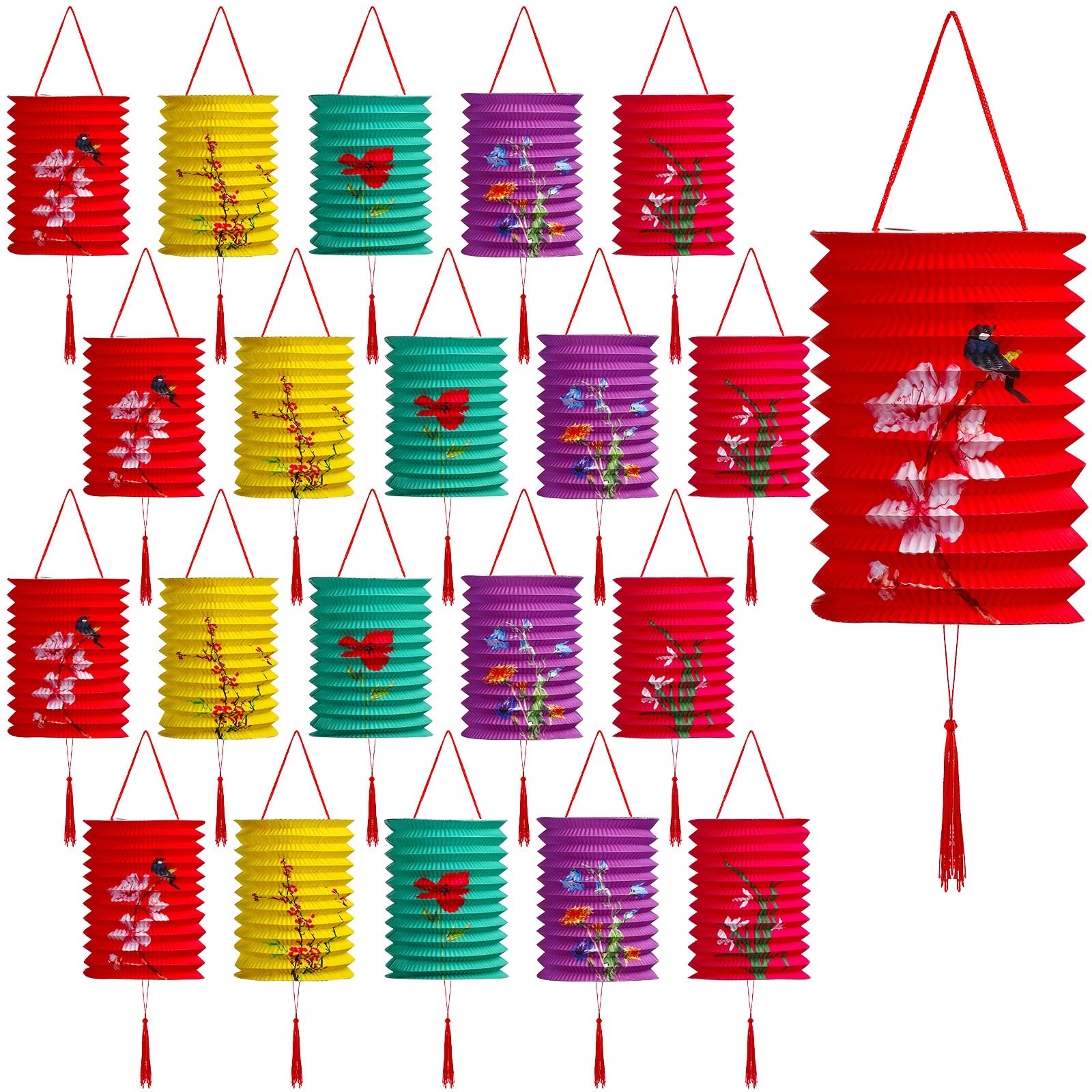 Tuanse 20 Pcs Middle Autumn Festival Lantern, Chinese Paper Lanterns ...