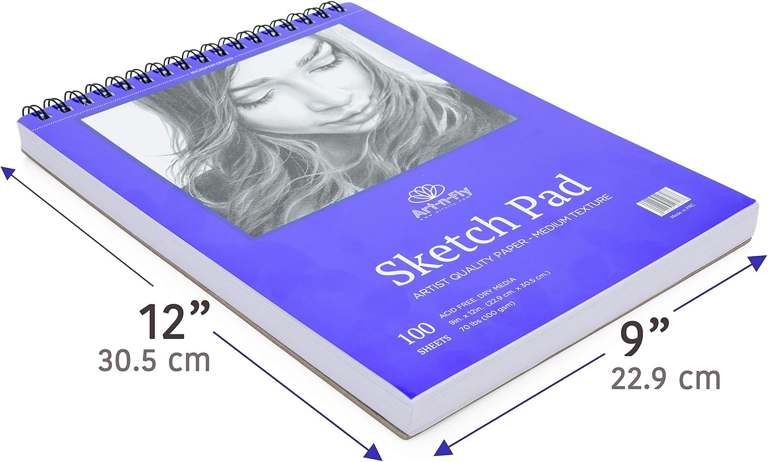 100 Sheets A4 Medium Texture Sketchpad For Drawing Pencils Charcoal ...