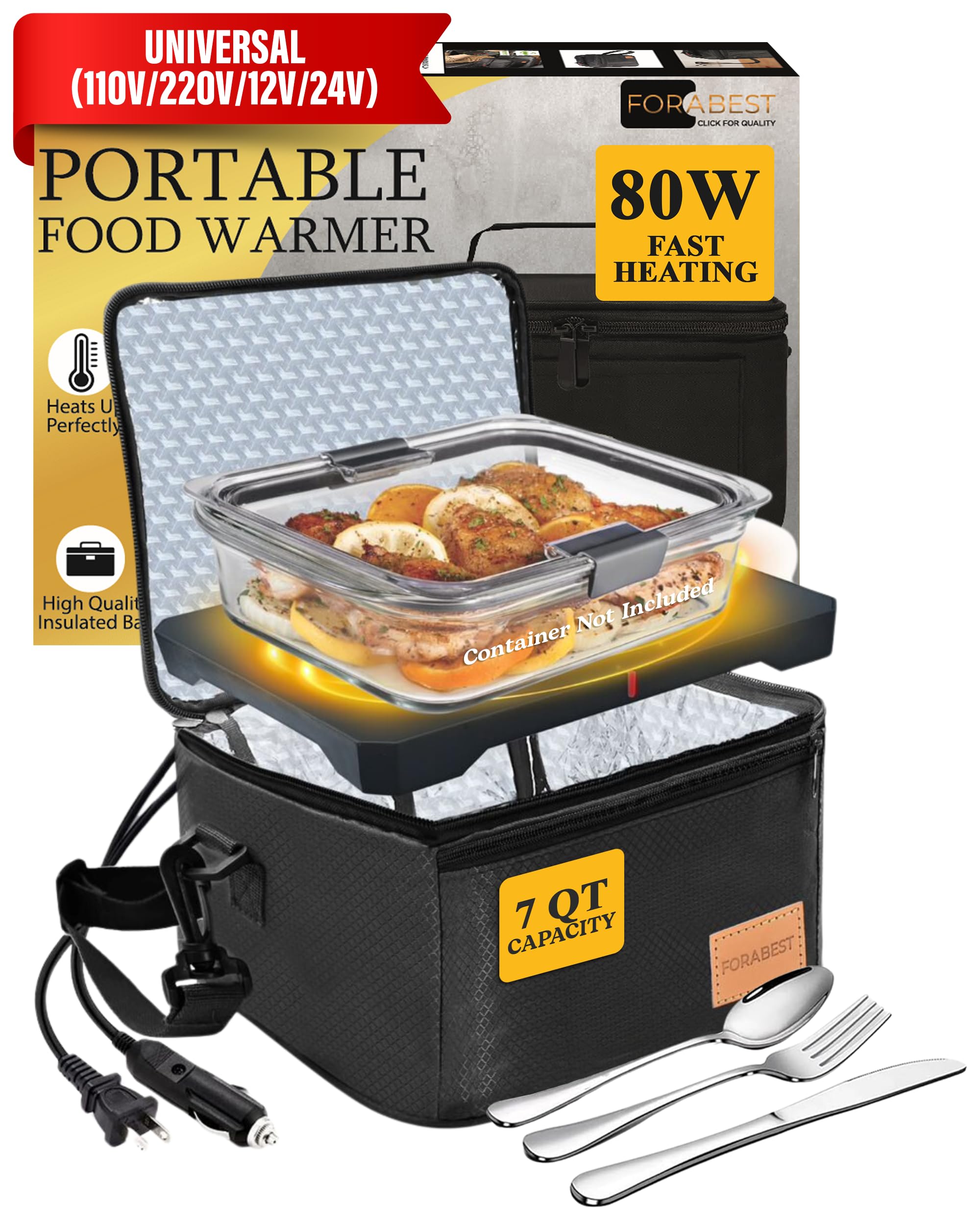 Portable Oven & Food Warmer Electric Lunch Box Food Heater 12/24/110 ...