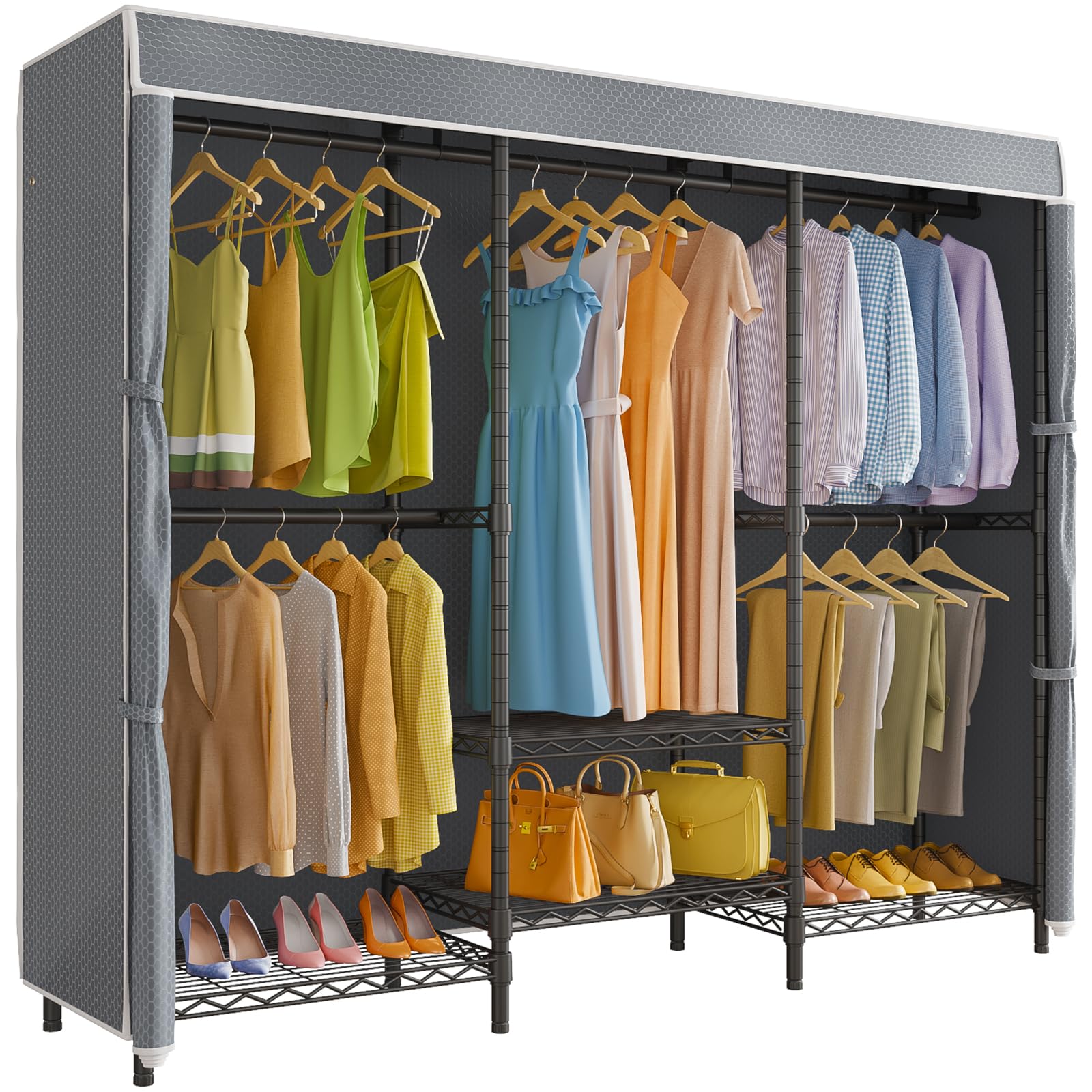 VIPEK V5C SE Covered Garment Rack Heavy Duty Clothes Rack with Cover ...