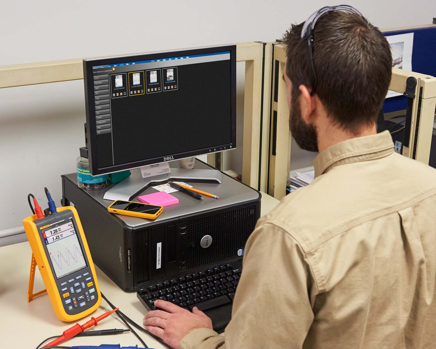 Power Measurement Fluke 125B Industrial ScopeMeter Oscilloscope with ...