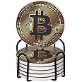 Amazon.com: Bridgemore Physical Bitcoin Coasters for Drinks - Set of 6 ...