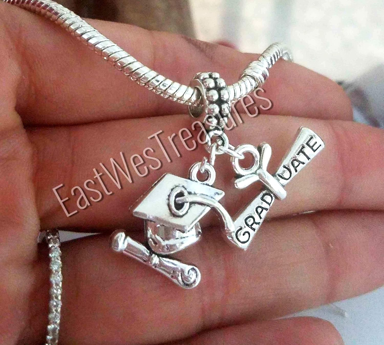 Amazon.com: Graduation Diploma Hat Charm Pendant for charm bracelets ...