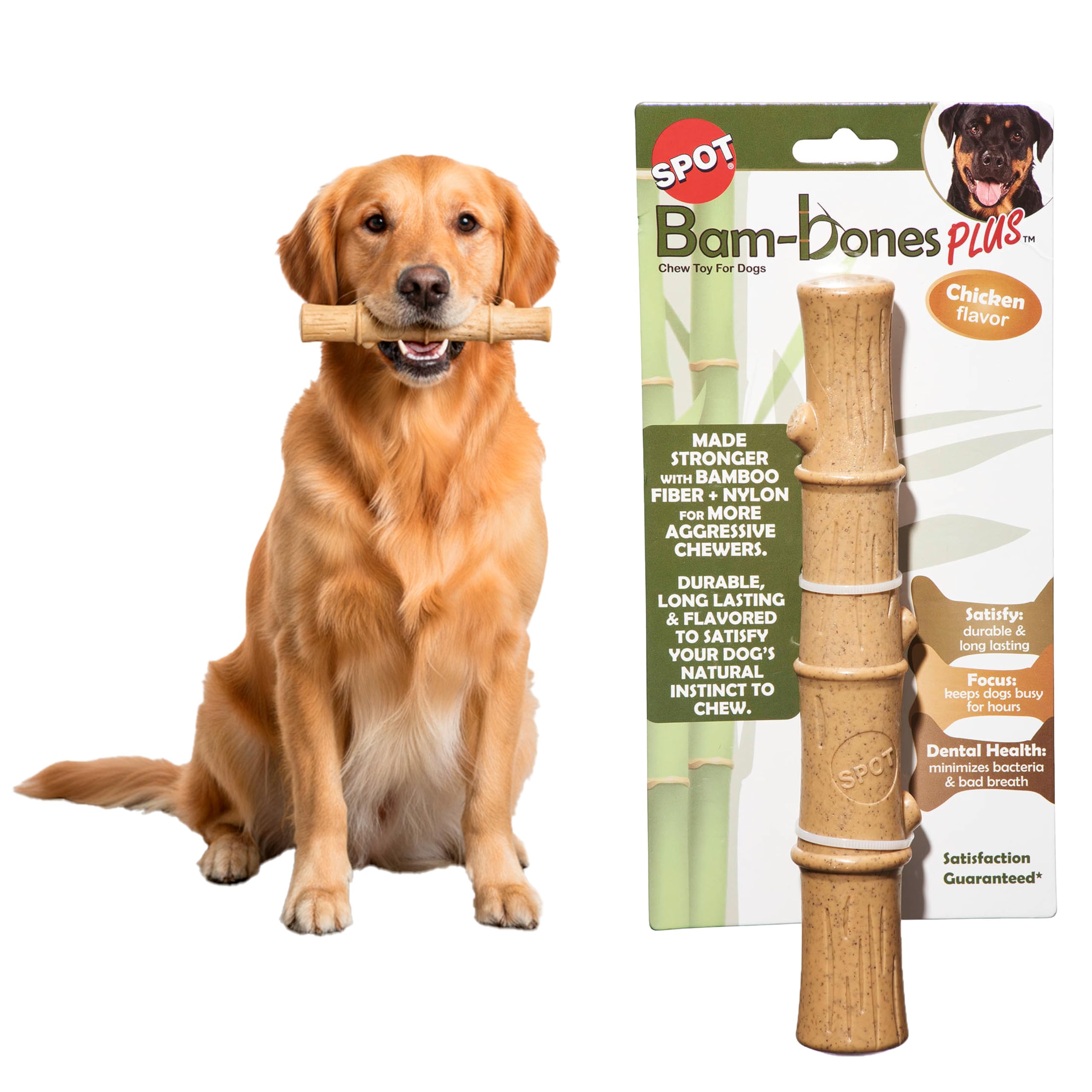 SPOT Bam-Bones Plus Bamboo Stick - Bamboo Fiber & Nylon, Durable Long ...