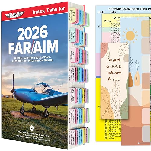 FAR AIM 2026 Index Tabs for Private Pilot（Book NOT Included）, Upgraded Complete Tabs for Far/Aim ...